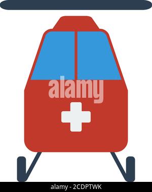 Medevac icon. Flat color design. Vector illustration Stock Vector Image ...