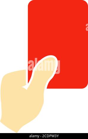 Referee finger sign icon flat vector. Penalty judge. Sport game ...