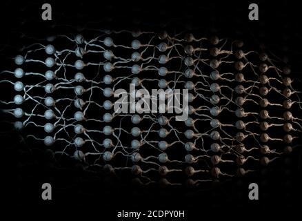 Neural net. Neuron network. Deep learning. Cognitive technology concept. 3d illustration Stock ...