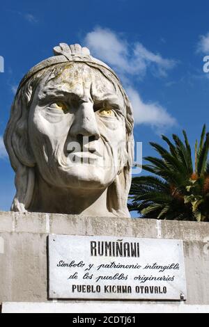 stone head, inca, hero, ruminawi, stone heads, incas, heros Stock Photo ...