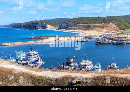 The port in the town of Kiyikoy, Black Sea.Kirklareli,Turkey Stock ...