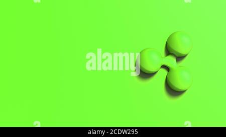 Green xrp ripple gold sign icon Isolated with white background. 3d ...