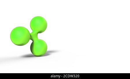 Green xrp ripple gold sign icon Isolated with white background. 3d ...