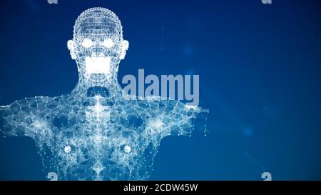 Blue futuristics human body anatomy health scanning by augmented ...