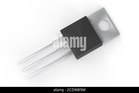 Isolated TO-220 electronic package with mosfet pinout 3d illustration ...