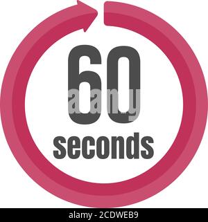 60 seconds Countdown Timer icon set. time interval icons. Stopwatch and time measurement. Stock ...