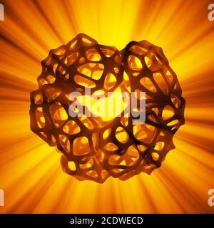 Low poly 3d render of sphere with simple cubes. Minimalist rings in ...