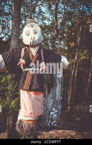 Japanese traditional scarecrow in Nara Park, Japan. Japanese scarecrow ...