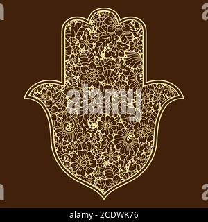 The Hand of Fatima (Hamsa), or Hand of God. Ancient traditional sacred ...