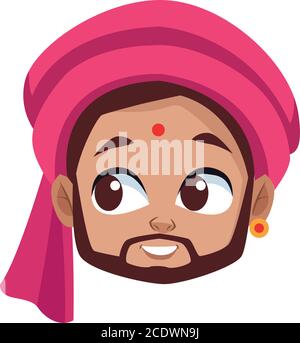 diwali man cartoon head design, Indian culture and hinduism theme ...