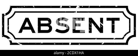 Grunge black absent word rubber seal stamp on white background Stock ...