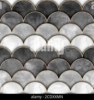 Seamless pattern with abstract fish. Magic background with mermaid ...