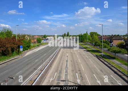 East Lancs Road, A580, Moorside Road junction, during Lockdown Stock ...