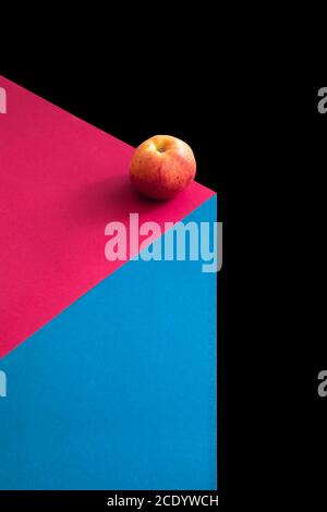 Apple fruit, abstract shadow, black background, red apple Stock Photo ...