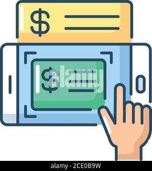 Mobile banking RGB color icon Stock Vector Image & Art - Alamy