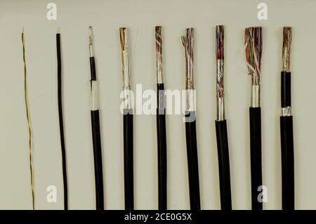 Cable samples that can carry various electrical currents in different ...