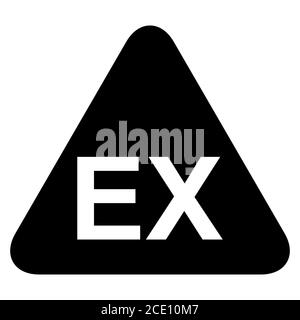 Explosive EX icon, danger symbol isolated on white background. Vector ...