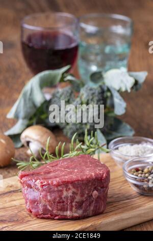 Overview of a raw fillet of beef Stock Photo - Alamy