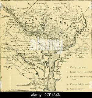 Map of the defences of Washington. 1865 Stock Photo - Alamy