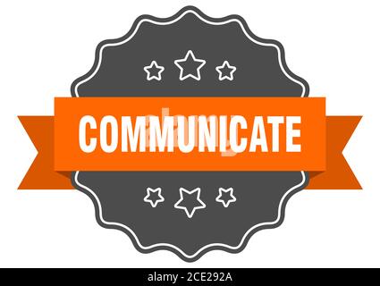 communicate label. communicate isolated seal. Retro sticker sign Stock ...