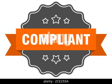 compliant label. compliant isolated seal. Retro sticker sign Stock ...