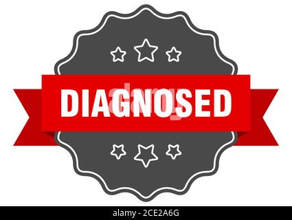 diagnosed label. diagnosed isolated seal. Retro sticker sign Stock ...
