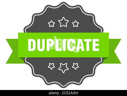 duplicate label. duplicate isolated seal. Retro sticker sign Stock ...