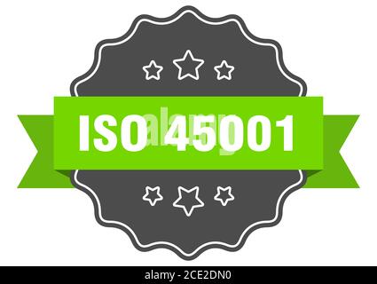 iso 45001 label. iso 45001 isolated seal. Retro sticker sign Stock ...
