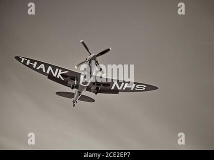 The THANK YOU NHS Spitfire Stock Photo - Alamy