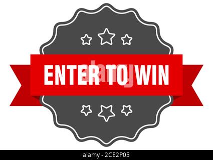 enter to win label. enter to win isolated seal. Retro sticker sign ...