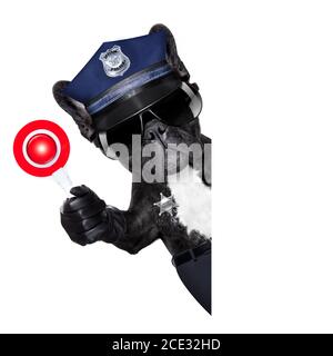 policeman dog with stop sign Stock Photo - Alamy