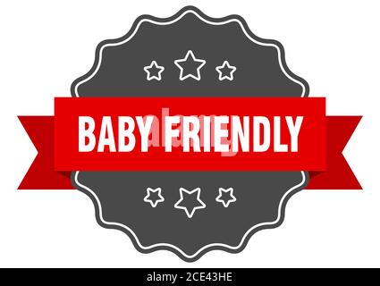 baby friendly label. baby friendly isolated seal. Retro sticker sign ...