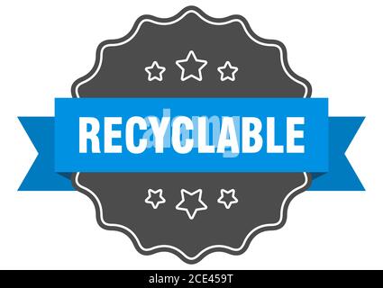 recyclable label. recyclable isolated seal. Retro sticker sign Stock ...