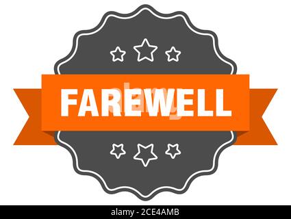 farewell label. farewell isolated seal. Retro sticker sign Stock Vector ...