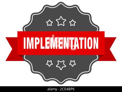 implementation label. implementation isolated seal. Retro sticker sign Stock Vector Image & Art ...