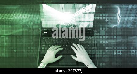 Technology Portal with Digital Circle Access System Stock Photo - Alamy
