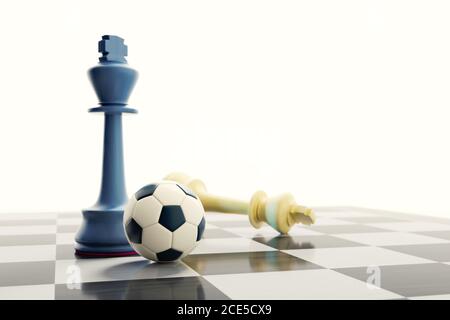 a soccer ball on a chess board Stock Photo - Alamy