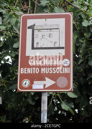 Italy, Emilia Romagna, Predappio, birthplace of Benito Mussolini was ...