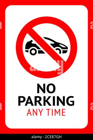 No car prohibited sign, no parking forbidden modern round sticker ...
