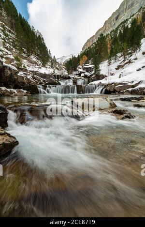 Small Waterfall Pool Covered In Fallen Leaves in Mammoth Cave National ...