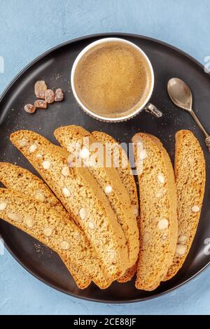 Traditional Italian almond biscuits (Cantucci), closeup view Stock ...