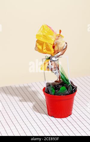 Conceptual background for waste sorting, trash, and home containers for ...