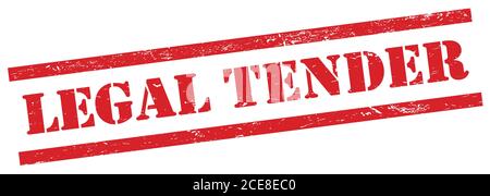 LEGAL TENDER text on red grungy round vintage stamp Stock Photo - Alamy