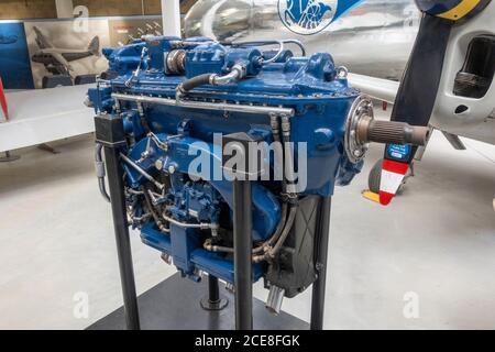 The de Havilland Gipsy Major engine seen under the cowlings of a DHC 1 ...