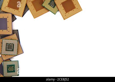old microprocessors isolated on the white background Stock Photo - Alamy