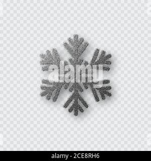 Silver snowflake icon. Abstract winter symbol. Decorative element for ...