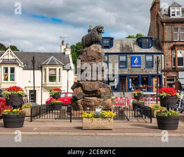 The Colvin Fountain also called Moffat Ram in the High Street of Moffat ...