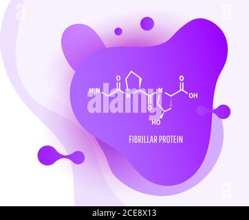 Formula of chemical structure collagen is fibrillar protein that forms ...
