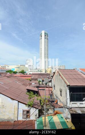Komtar, the landmark building of Georgetown, the capital city of Penang ...