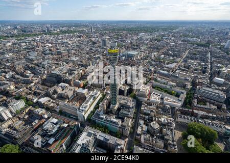 Aerial View of London Featuring Tower Bridge and The Shard Stock Photo ...